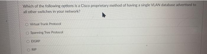 Solved Which of the following options is a Cisco proprietary | Chegg.com