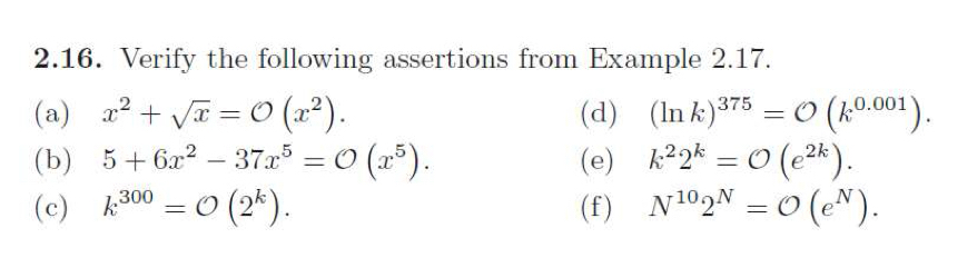 Solved 2.16. ﻿Verify the following assertions from Example | Chegg.com