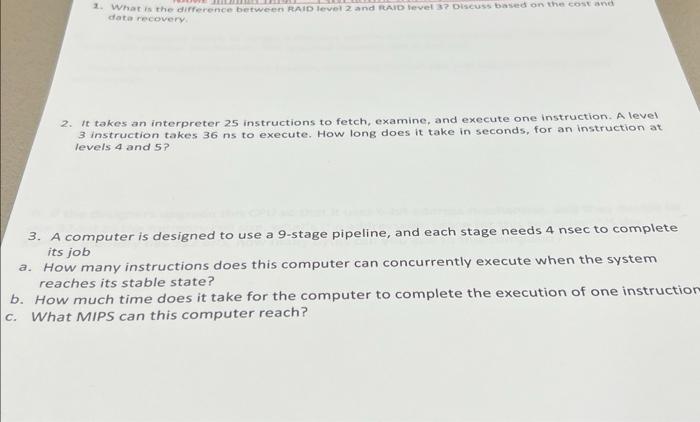 Solved 2. What is the difference between RAMD level 2 and | Chegg.com