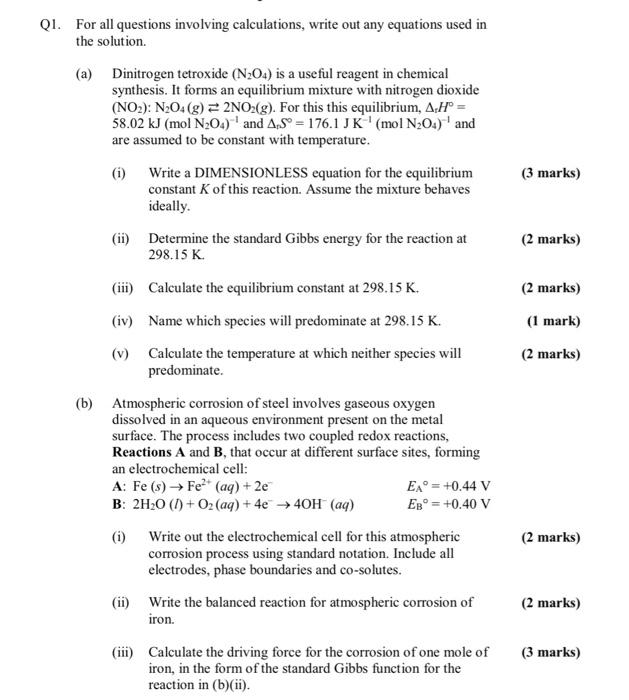 Solved (NO2):N2O4( g)⇄2NO2( g). For this this equilibrium, | Chegg.com