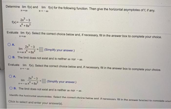 Solved Determine lim f(x) and lim f(x) for the following | Chegg.com