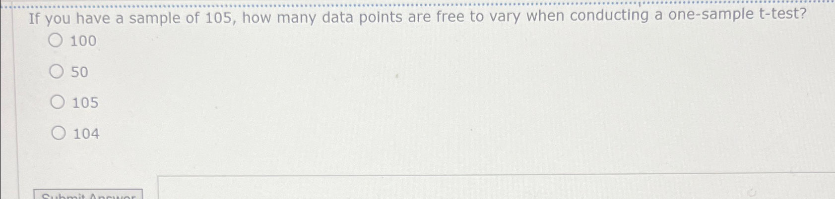 Solved If you have a sample of 105 , ﻿how many data points | Chegg.com