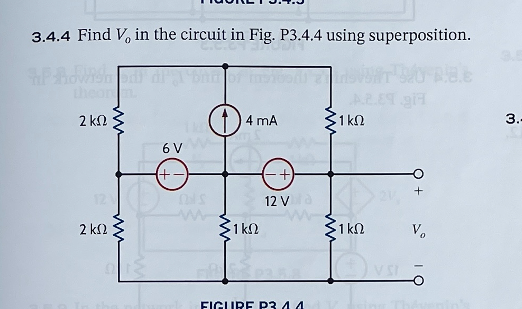 Solved 3.4.4 ﻿Find Vo ﻿in the circuit in Fig. P3.4.4 ﻿using | Chegg.com