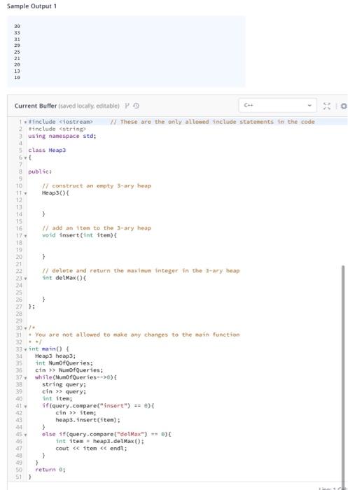 Solved A 3-ary heap is like a binary heap, except that each | Chegg.com