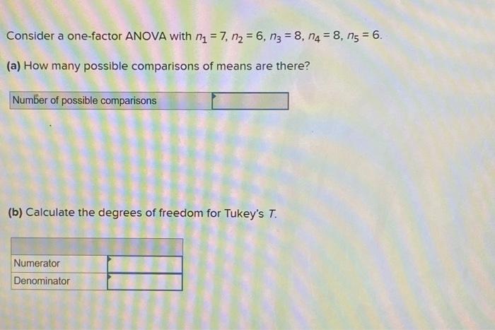Solved Consider a one-factor ANOVA with | Chegg.com