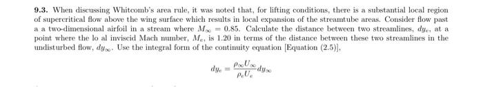 Solved 9.3. When discussing Whitcomb's area rule, it was | Chegg.com