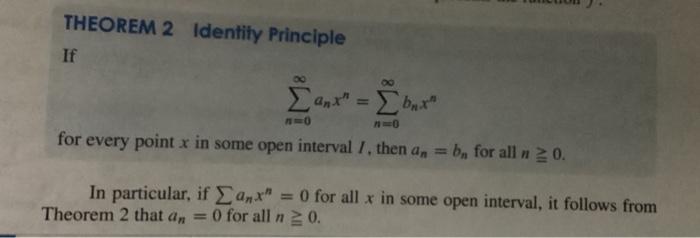Solved Use the Identity Principle from section 8.1 in the | Chegg.com