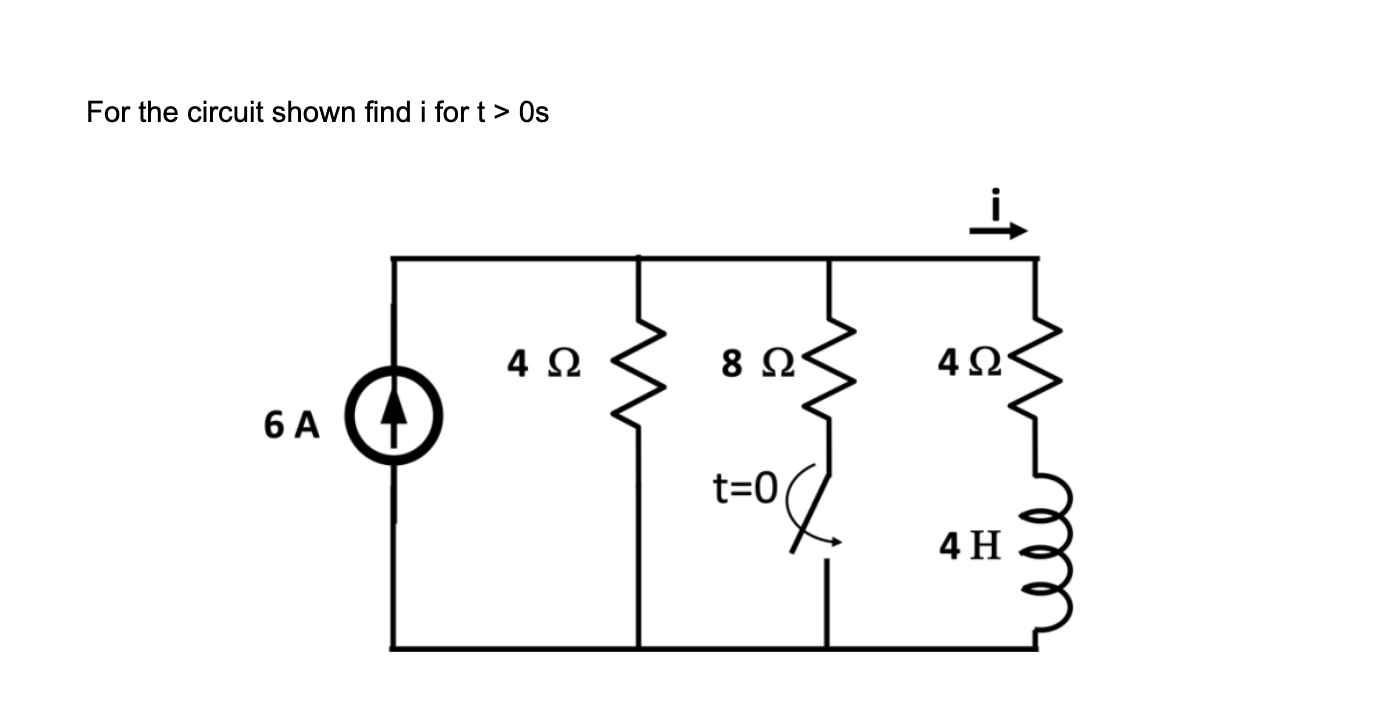 Solved For the circuit shown find i for t>0 ﻿si. | Chegg.com