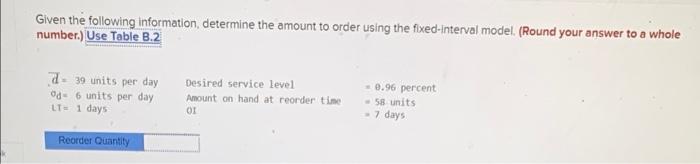 Solved Given the following information, determine the amount | Chegg.com