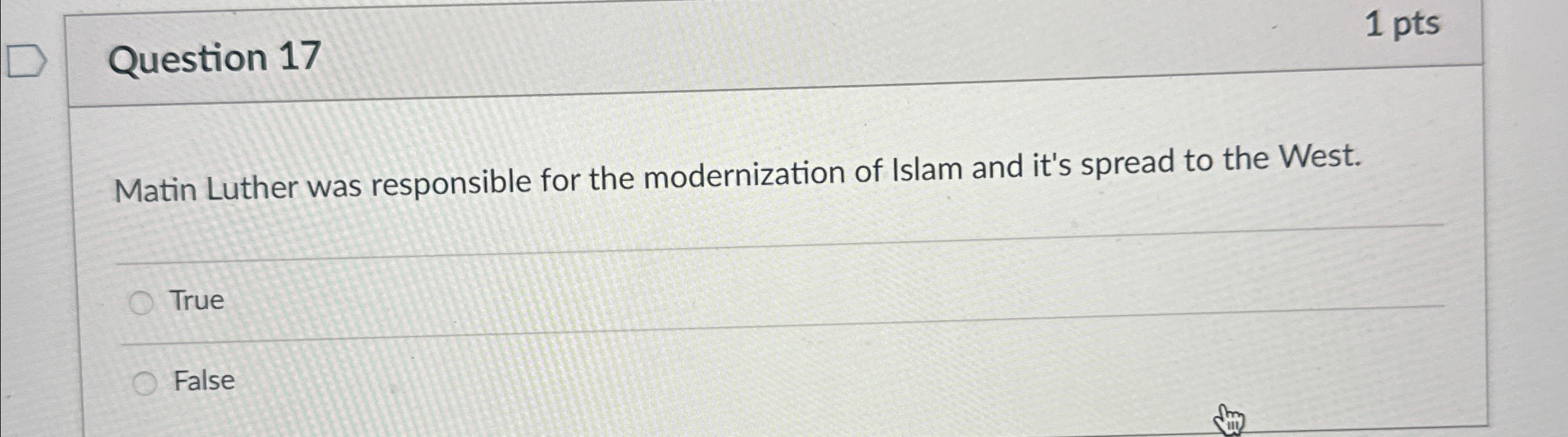 Solved Question 171ptsMatin Luther was responsible for the | Chegg.com