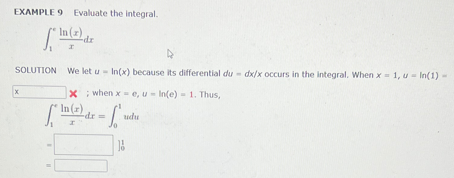 Solved EXAMPLE 9 Evaluate the | Chegg.com Solved EXAMPLE 9 Evaluate the | Chegg.com