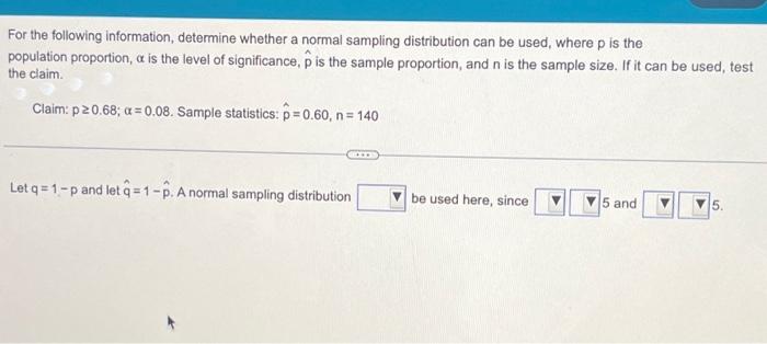 Solved For the following information, determine whether a | Chegg.com
