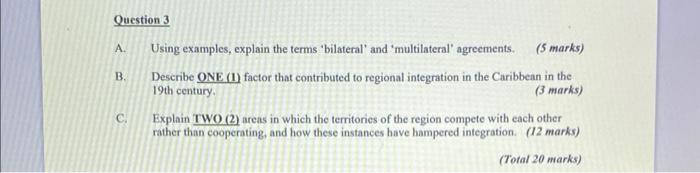 A. Using examples, explain the terms 'bilateral' and | Chegg.com