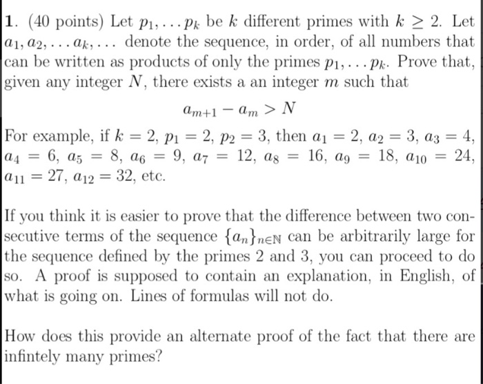 Solved Let p1,...pk be k diﬀerent primes with k ≥ 2. | Chegg.com