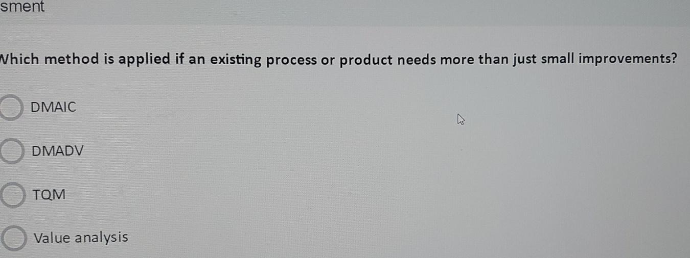 Solved smentWhich method is applied if an existing process | Chegg.com