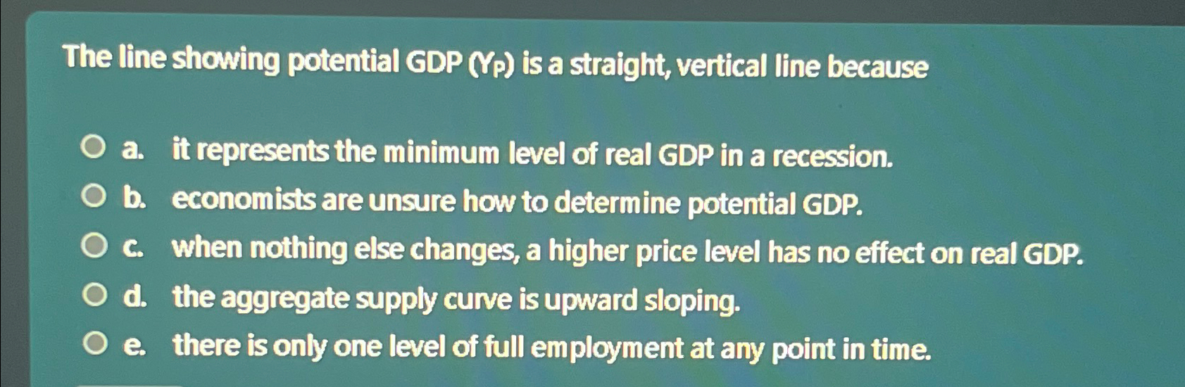 Solved The line showing potential GDP ( γP ) ﻿is a straight, | Chegg.com