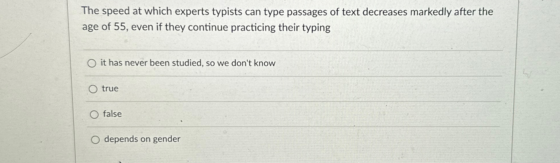 Solved The speed at which experts typists can type passages | Chegg.com