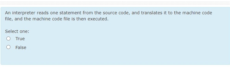 Solved An interpreter reads one statement from the source | Chegg.com