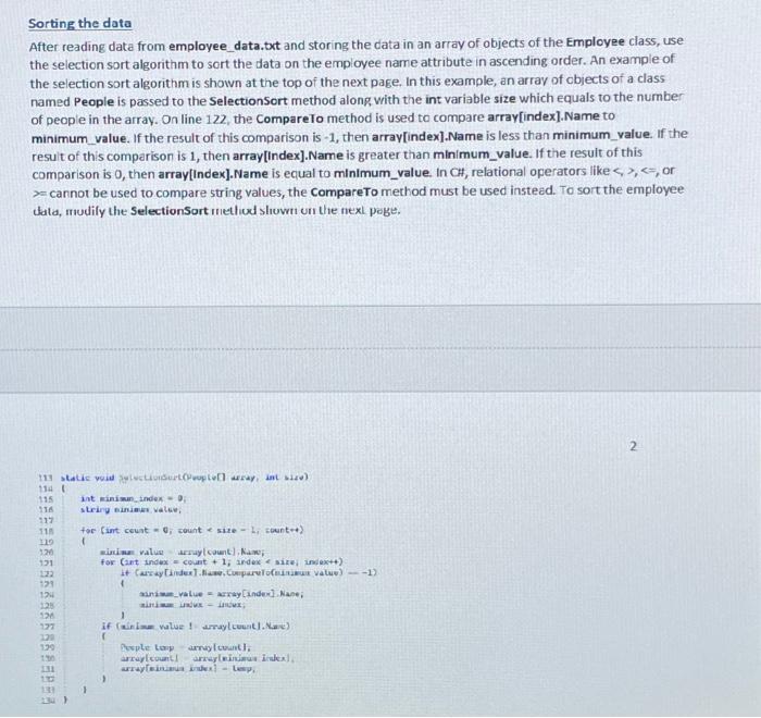 Solved Reading from the employee data.txt file The text file | Chegg.com