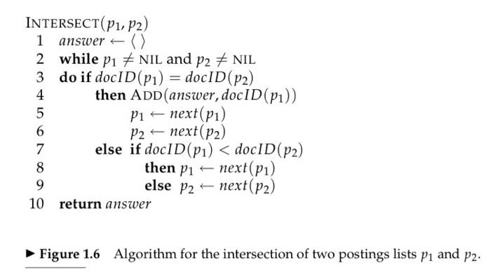 Solved INTERSECT (p1,p2) 12345678910 answer ← while | Chegg.com