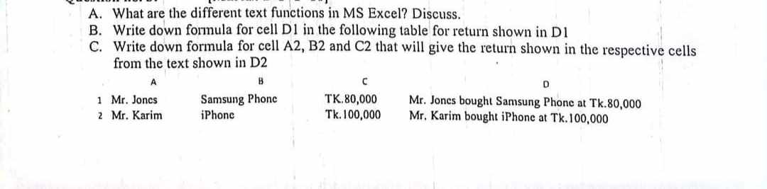 Solved A. ﻿What are the different text functions in MS | Chegg.com