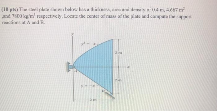 Solved (10 pts) The steel plate shown below has a thickness, | Chegg.com