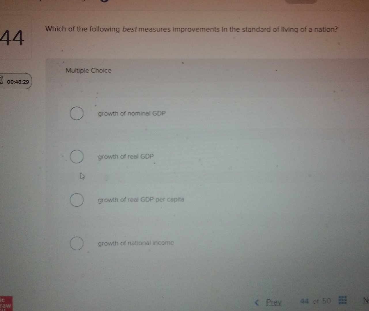 Solved 44Which of the following best measures improvements | Chegg.com