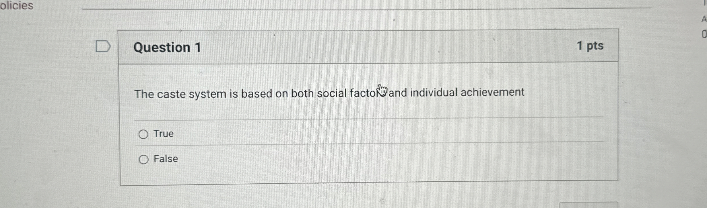 Solved olicisQuestion 11 ﻿ptsThe caste system is based on | Chegg.com
