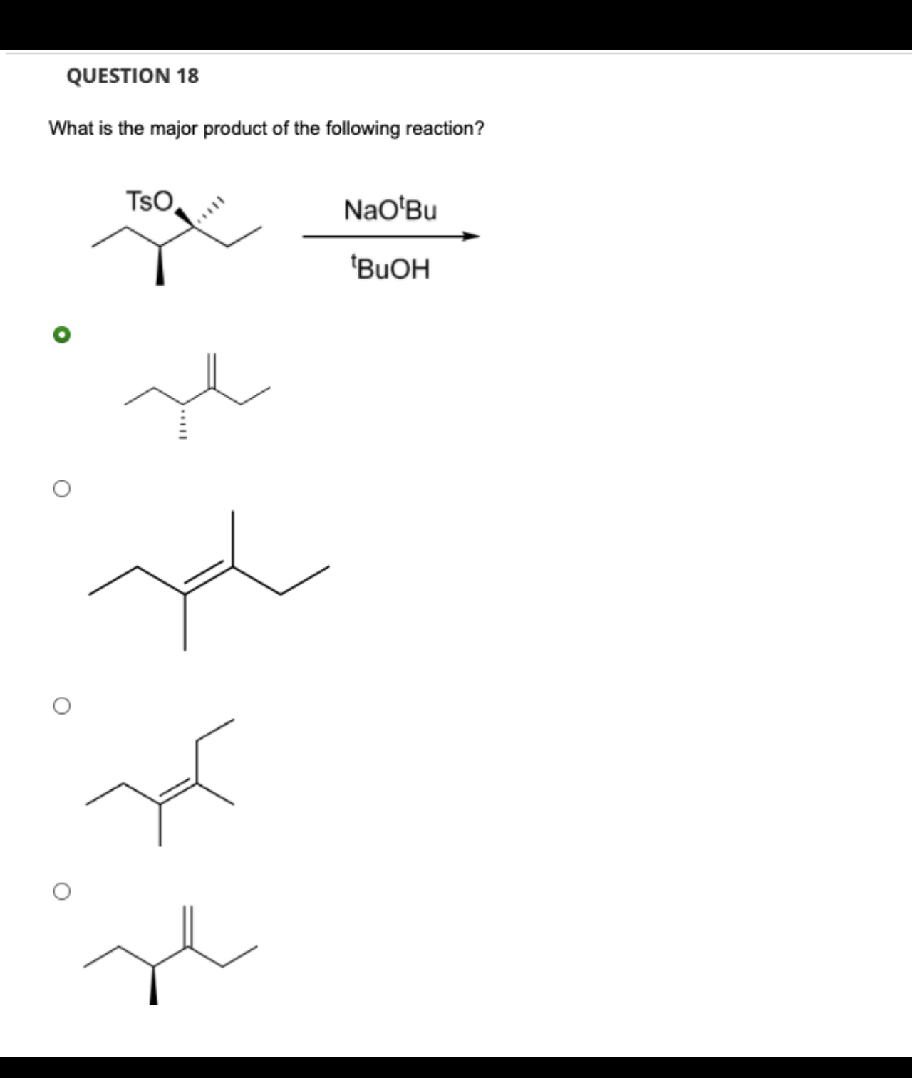 Solved What is the major product of the following reaction? | Chegg.com