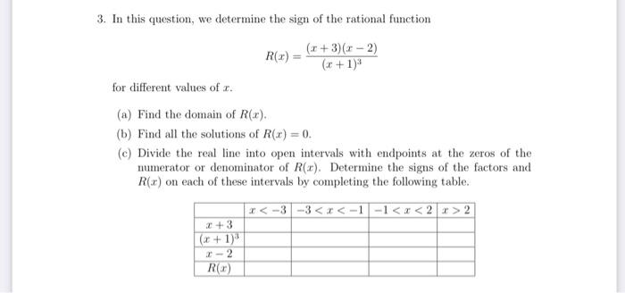 Solved 3. In this question, we determine the sign of the | Chegg.com