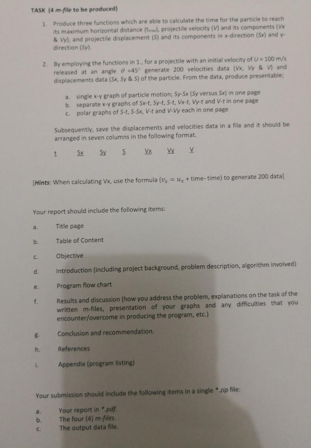 Solved TASK (4 m-file to be produced) 1. Produce three | Chegg.com