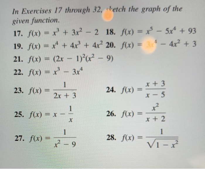 Solved In Exercises 17 through 32, sketch the graph of the | Chegg.com