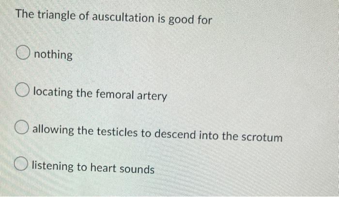 Solved The triangle of auscultation is good for nothing | Chegg.com