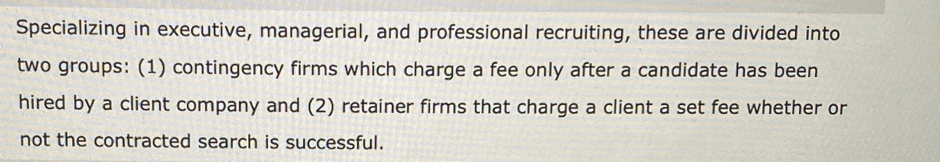 Solved Specializing in executive, managerial, and | Chegg.com