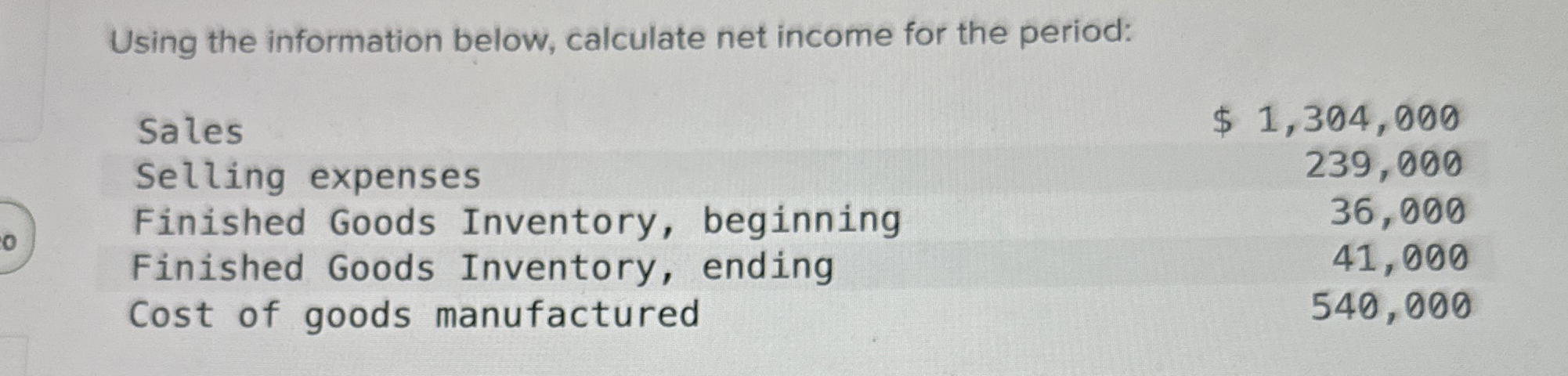 Solved Using the information below, calculate net income for | Chegg.com