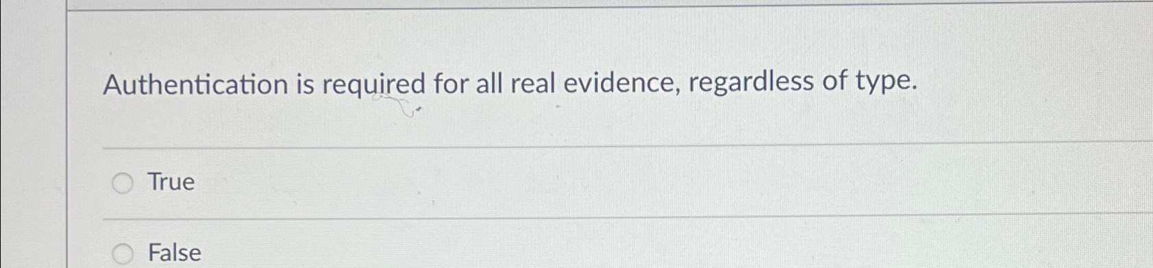 Solved Authentication is required for all real evidence, | Chegg.com