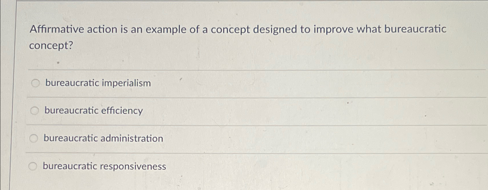 Solved Affirmative action is an example of a concept | Chegg.com