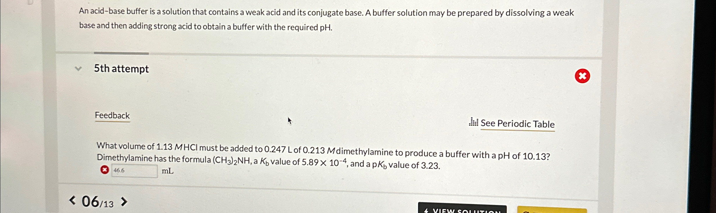 Solved An acid-base buffer is a solution that contains a | Chegg.com