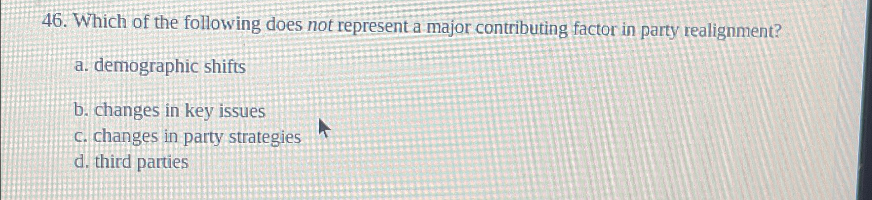 Solved Which of the following does not represent a major | Chegg.com