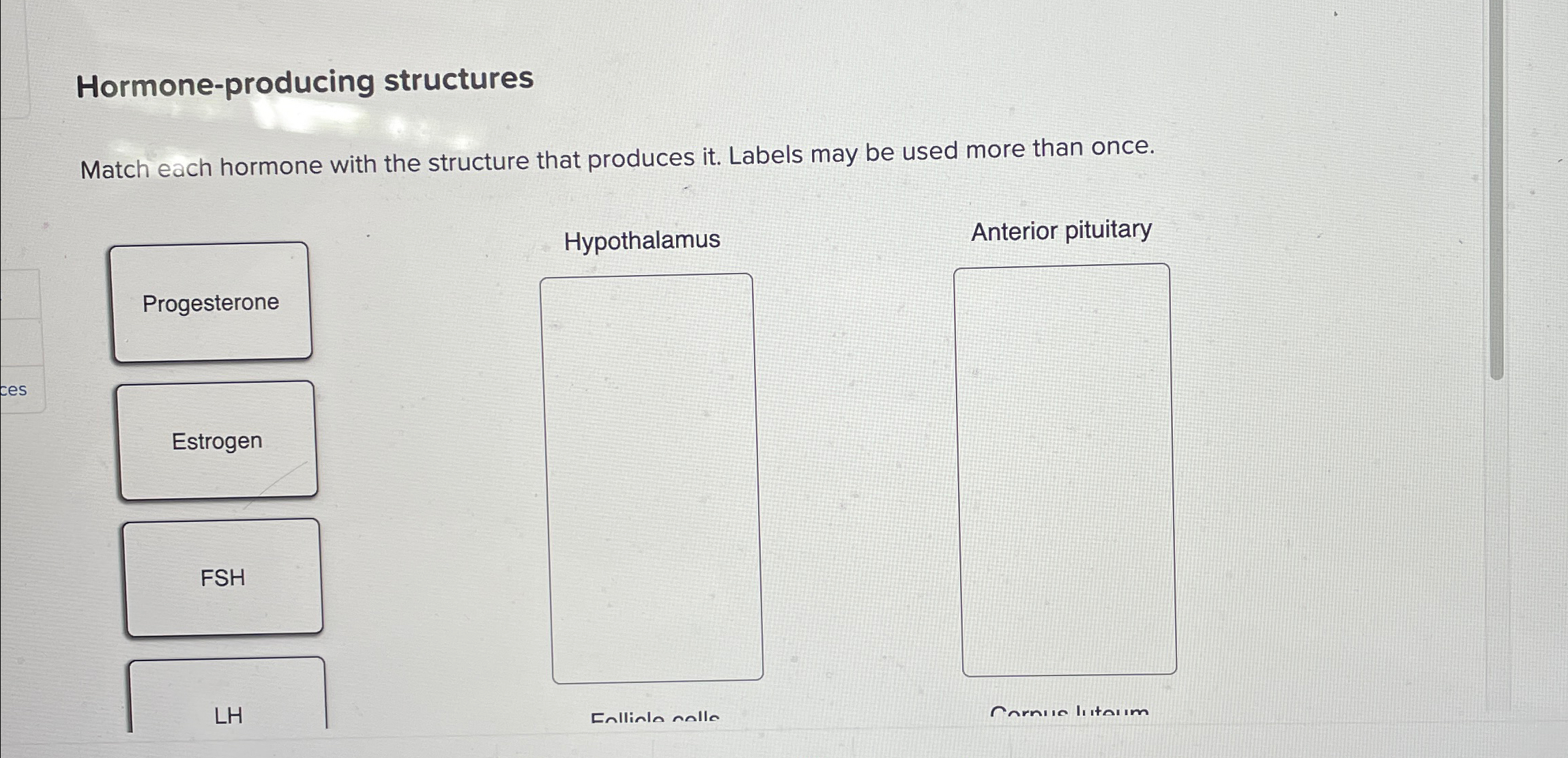 Solved Hormone-producing structuresMatch each hormone with | Chegg.com