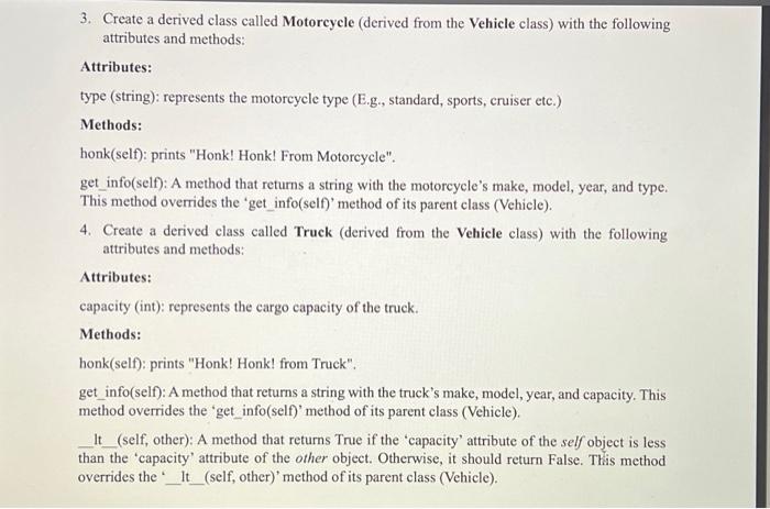 Solved 5. Create a derived class called PickupTruck (derived | Chegg.com