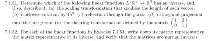 Solved 7.1.51. Determine which of the following linear | Chegg.com