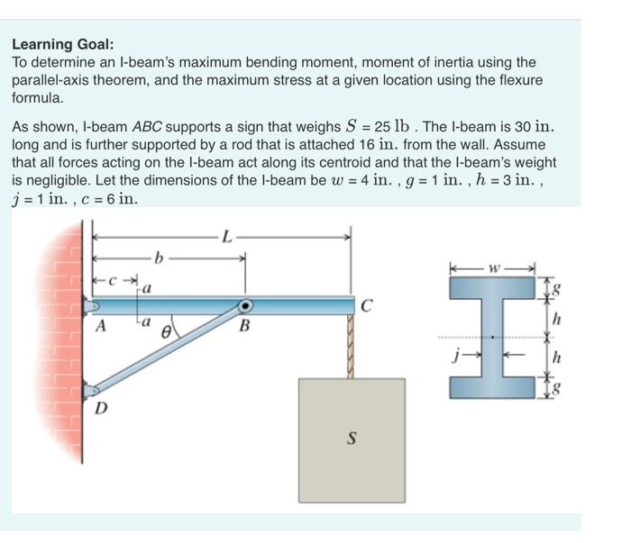 Solved Learning Goal: To determine an I-beam's maximum | Chegg.com
