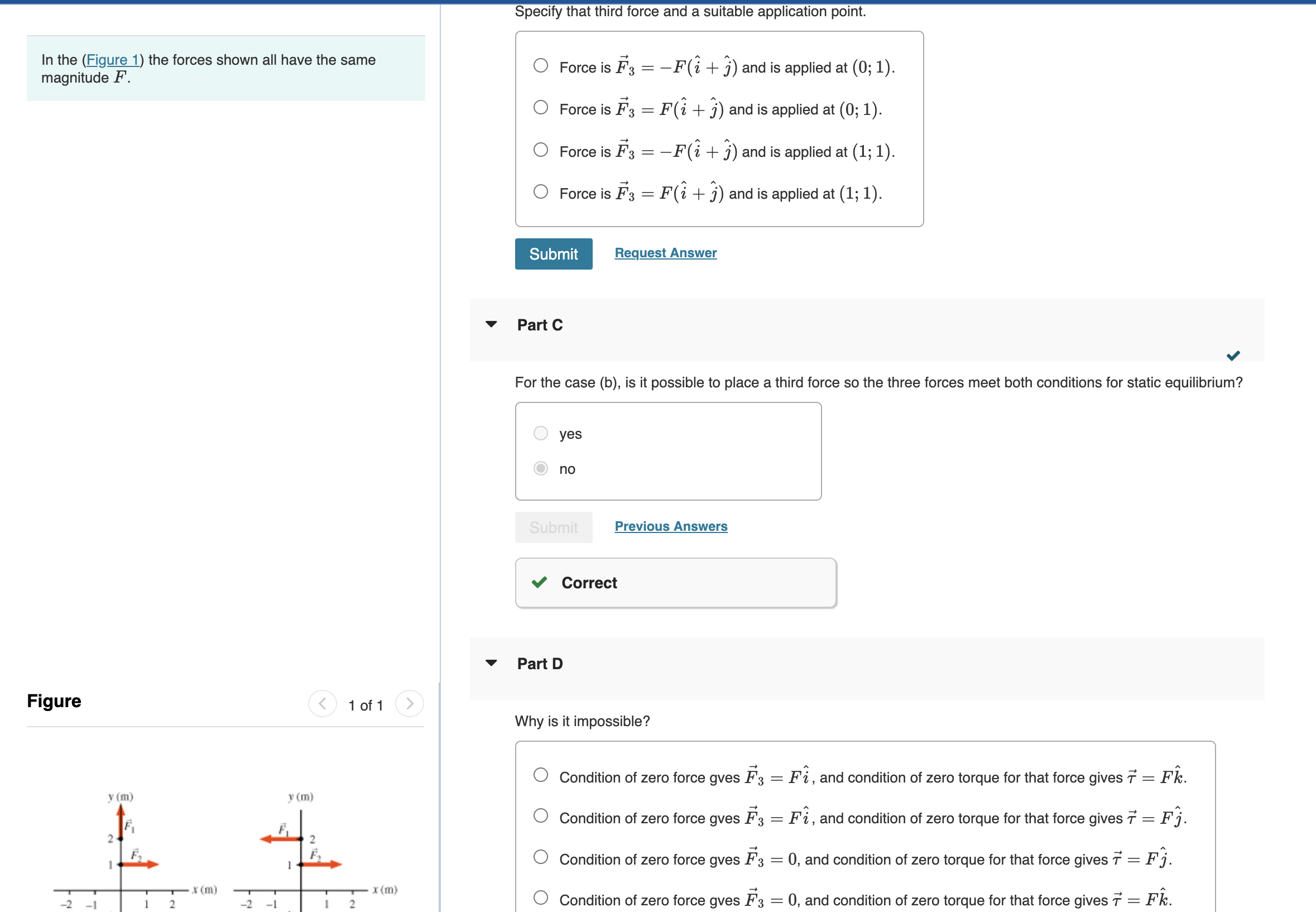 Specify that third force and a suitable application | Chegg.com