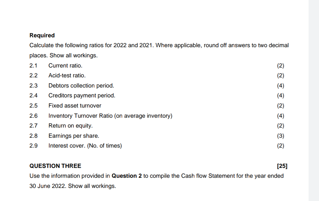 Solved The following extracts of the financial statements of | Chegg.com