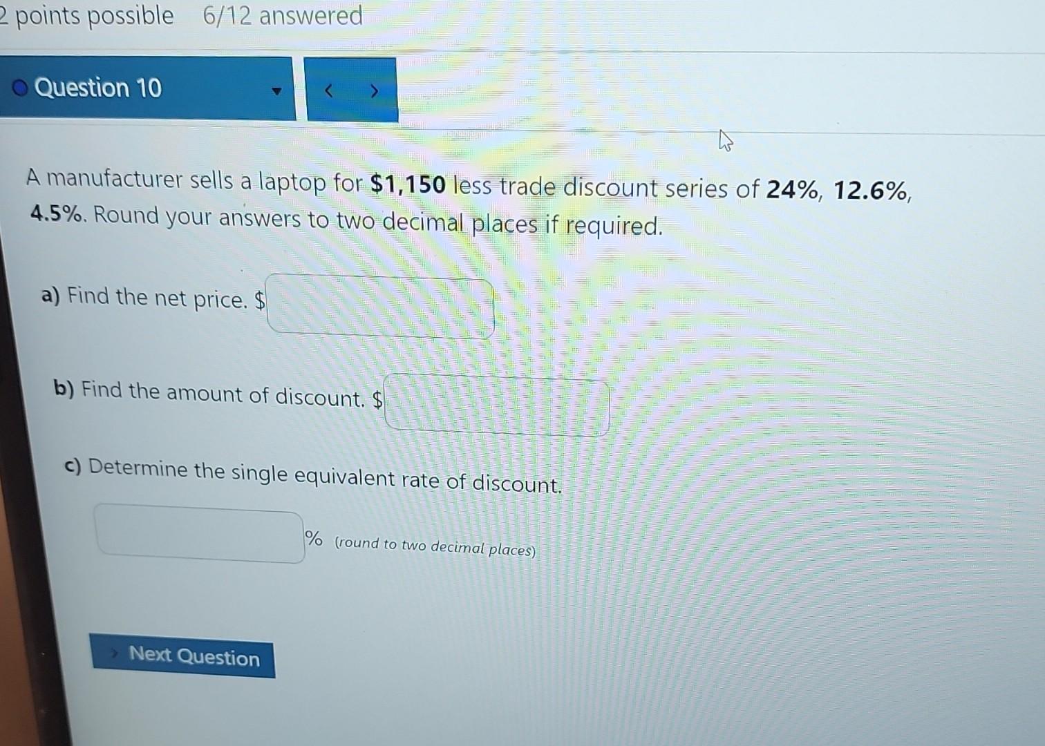 Solved manufacturer sells a laptop for $1,150 less trade | Chegg.com