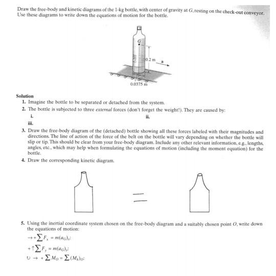 Solved Draw the free-body and kinetic diagrams of the l-kg | Chegg.com