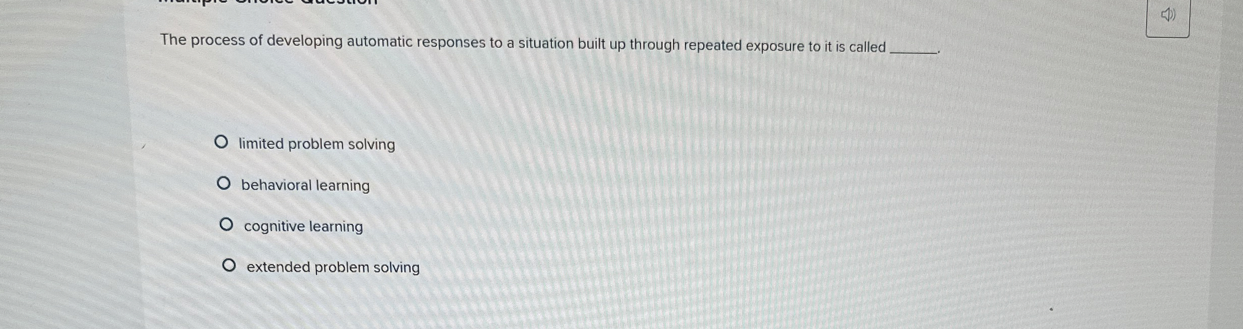 Solved The process of developing automatic responses to a | Chegg.com