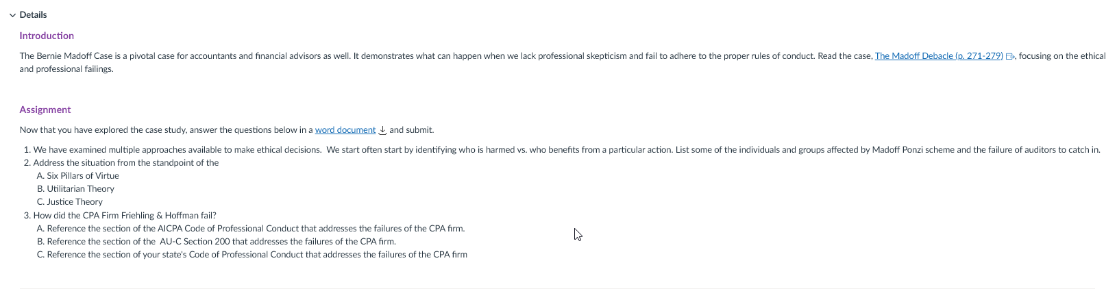 Introduction The Bernie Madoff Case is a pivotal case | Chegg.com