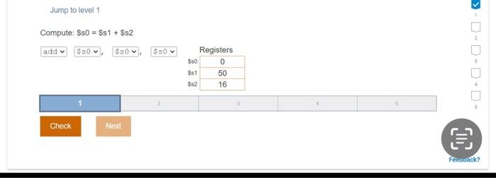 Jump to level 1 Compute: $s0=$s1+$s2 | Chegg.com Jump to level 1 Compute: $s0=$s1+$s2 | Chegg.com